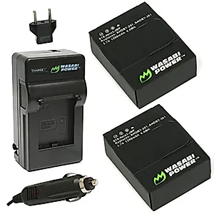 Wasabi Power Battery (2-Pack) and Charger for GoPro HERO3+, HERO3 and GoPro AHDBT-201, AHDBT-301, AHDBT-302