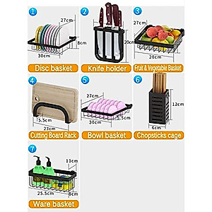 SDGH Dish Rack - Stainless Steel Dish Rack Nonslip Length Adjustable with Chopstick Holder