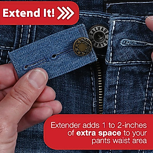 Button Extender for Pants Waist Extenders for Pants for Men and Women (6-Piece Multiple Styles) Adjustable Jeans Button Extender – Black Metal Hook Pants Khaki Waistband Expander by Wardrobe Hackers