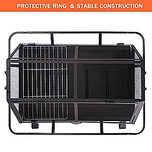 SUNCREAT Outdoor Fire Pit with Steel Grill, 36 Inch Large Wood Burning Firepit for Outside with Cooking BBQ Grill Grate, Spark Screen, Fireplace Poker, and Waterproof Cover