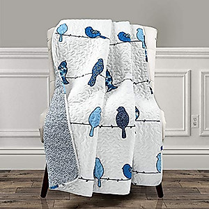 Lush Decor Rowley Birds Throw Blanket, 50" x 60", Navy