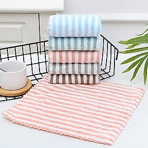 20 Pack Kitchen Dishcloths(11.42"L x 11.42"W)Does Not Shed Fluff,Nonstick Oil Washable Fast Drying,Does Not Shed Fluff,No Odor Reusable Dish Towels,Super Absorbent Coral Fleece Cleaning Cloths