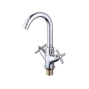 PLKXSEYUJ Kitchen revolving Sink Faucet Bathroom Basin Single Hole Double Handle Deck Mounted Faucet Bathtub Cold and hot Water Mixing
