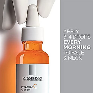 La Roche-Posay Pure Vitamin C Face Serum with Hyaluronic Acid & Salicylic Acid, Anti Aging Face Serum for Wrinkles & Uneven Skin Texture to Visibly Brighten & Smooth. Suitable for Sensitive Skin