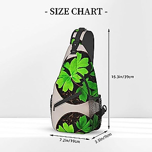 SSIMOO St Patricks Day Leaves Fashion Chest Bag,Travel Bag,Light And Comfortable Satchel-Multi-Purpose Small Backpack