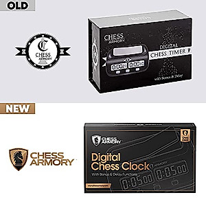 Chess Armory Digital Chess Clock - Portable Timer with Tournament and Bonus Time Features