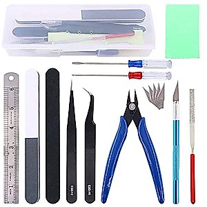 Alfykym 16Pcs Gundam Model Tool Kit Gunpla Tools Gundam Modeler Basic Tool Set Bandai Tools fo Gundam Model Hobby Building Model Building