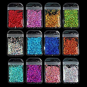 lixuesong Flakes Chunky Glitter Sequins Chunky Resin Fillers DIY Nail Art Resin Supplies Epoxy Resin Fillers for DIY Mixed Sequins
