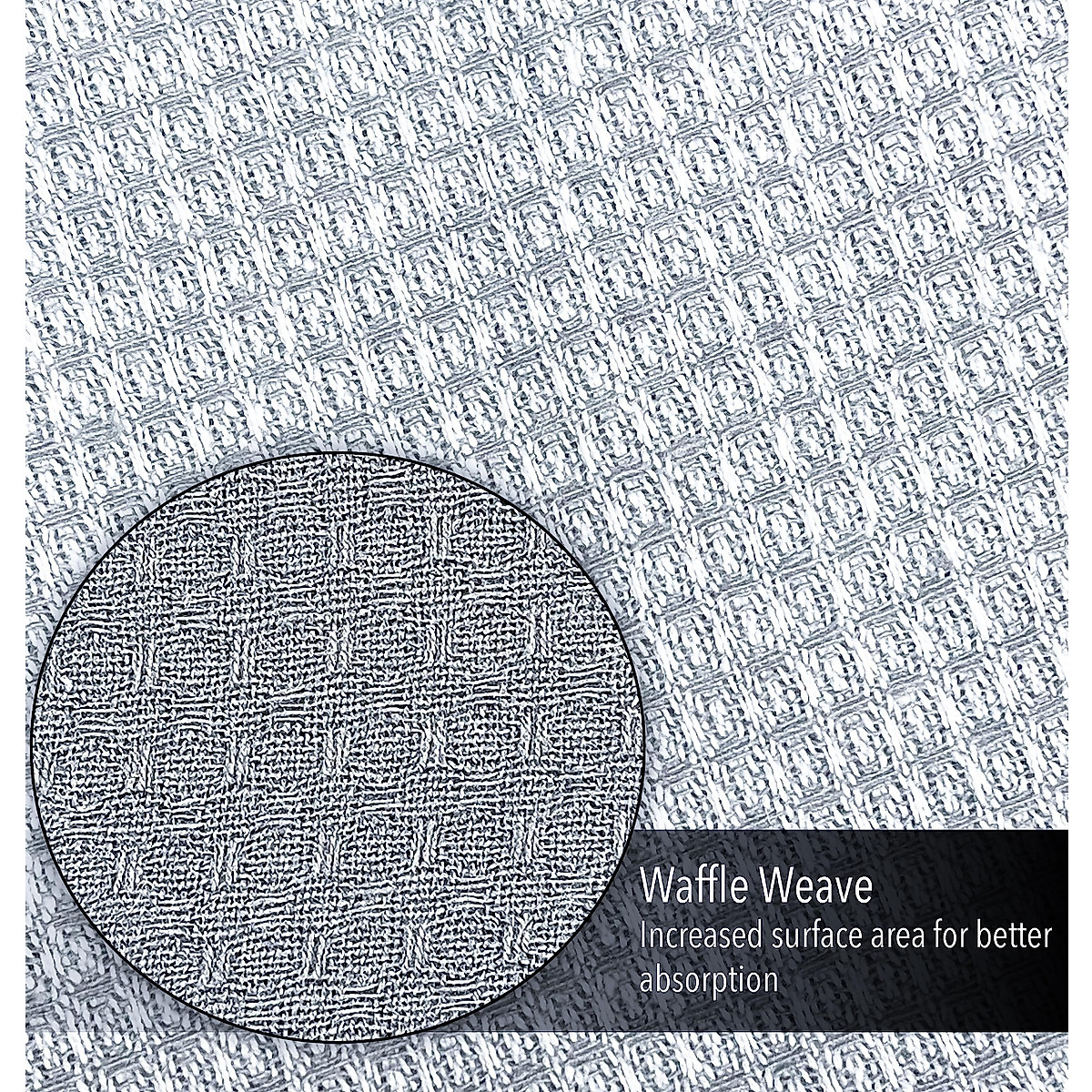 Chardin home Ecofriendly Upcycled Cotton Assorted Waffle Weave Kitchen Towels Set, Grey & White | 18x28 Inch Dish Cloths Set of 6 |Super Absorbent Reusable Ultra Soft Hand and countertop Tea Towels