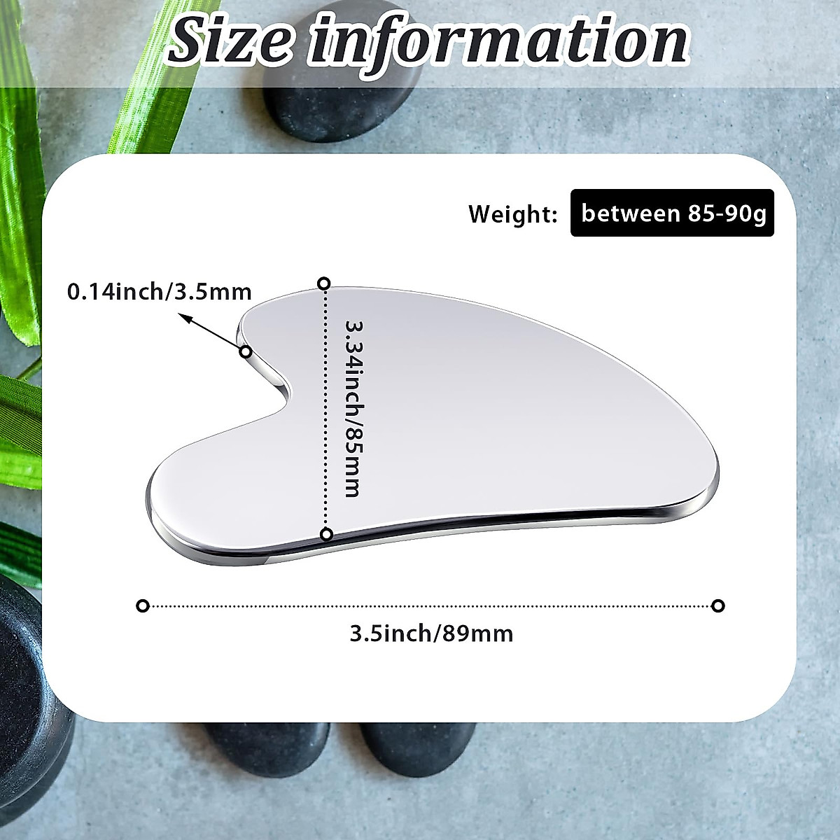 Nuanchu Stainless Steel Gua Sha Facial Tools Guasha for Face Metal Gua Sha Tighten Skin Massage Guasha Beauty Tool for Body Eyes Neck Massager with Travel Pouch Skin Care Gifts (Silver)