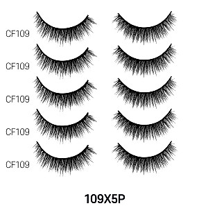 Laflare 3D Cashmere False Eyelashes Multipack, Ultra Soft, Glam, Luxurious, Cruelty-Free, Reusable, Fake Eyelashes 5 Pairs Value Pack (109X5P)