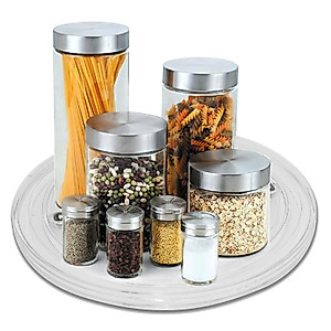 Murtenze 2Pcs 6 Inch Acrylic Turntable Organizer, Rotating Swivel Stand Spinner with Steel Ball Bearings for Kitchen Corner Cabinets Spice Rack Cake Decorating. (150mm,Clear)