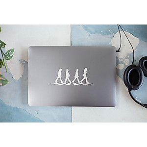 Beatles Abbey Road Decal Crosswalk Sticker Merchandise Memorabilia Album Record Iconic Band Pepper Black Vinyl | Premium Quality | 7-Inches | D031-W