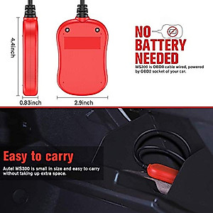 Autel MS300 OBD2 Scanner Code Reader, Turn Off Check Engine Light, Read & Erase Fault Codes, Check Emission Monitor Status CAN Diagnostic Scan Tool