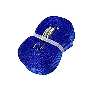 TEXALAN 4.5 Ton 2 Inch x 30 Ft. Polyester Tow Strap Rope 2 Hooks 9000lb Towing Recovery