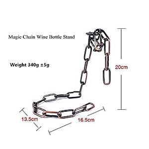 Fantasee - Suspending Magic Chain Wine Holder, Stainless Steel Floating Illusion Wine Rack Bottle Holder Novelty Gift for Kitchen Home Decoration Wine Lover (Magic Chain - Gold)