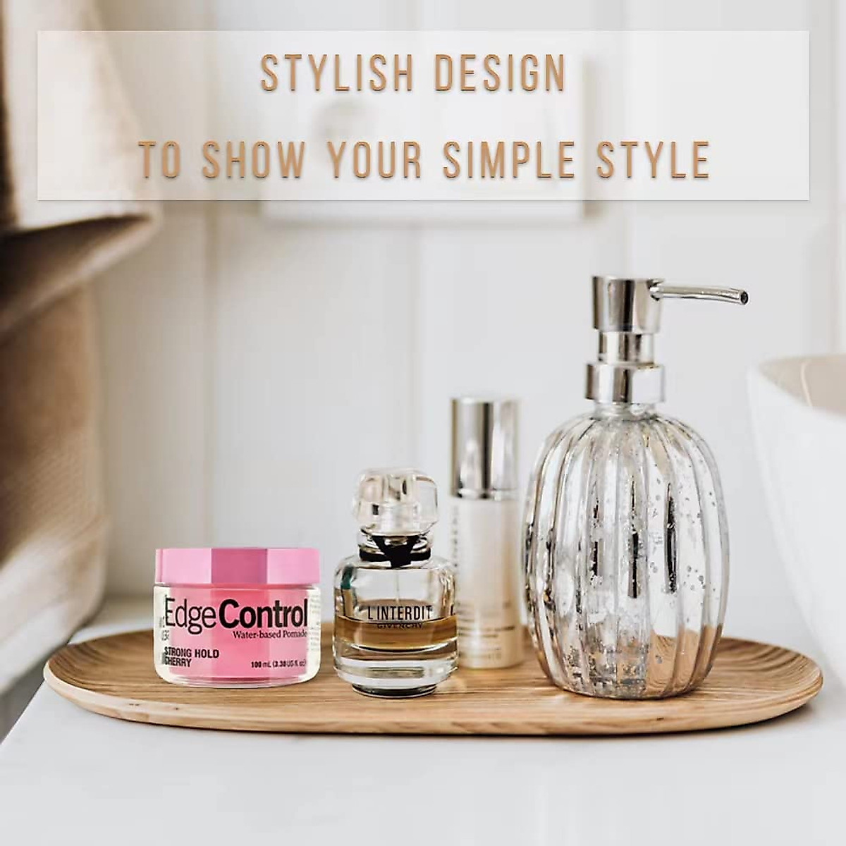 RQLN Edge Control for Black Hair, Hair Gel for Women, Strong Hold Water-based Edge Stay Gel, All Hair Types, No Flaking, Extra Hold, 3.38oz Fresh Cherry Fragrance