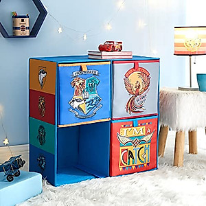 Harry Potter Collapsible Storage Cubby Unit and Bookshelf with 3 Collapsible Cubes