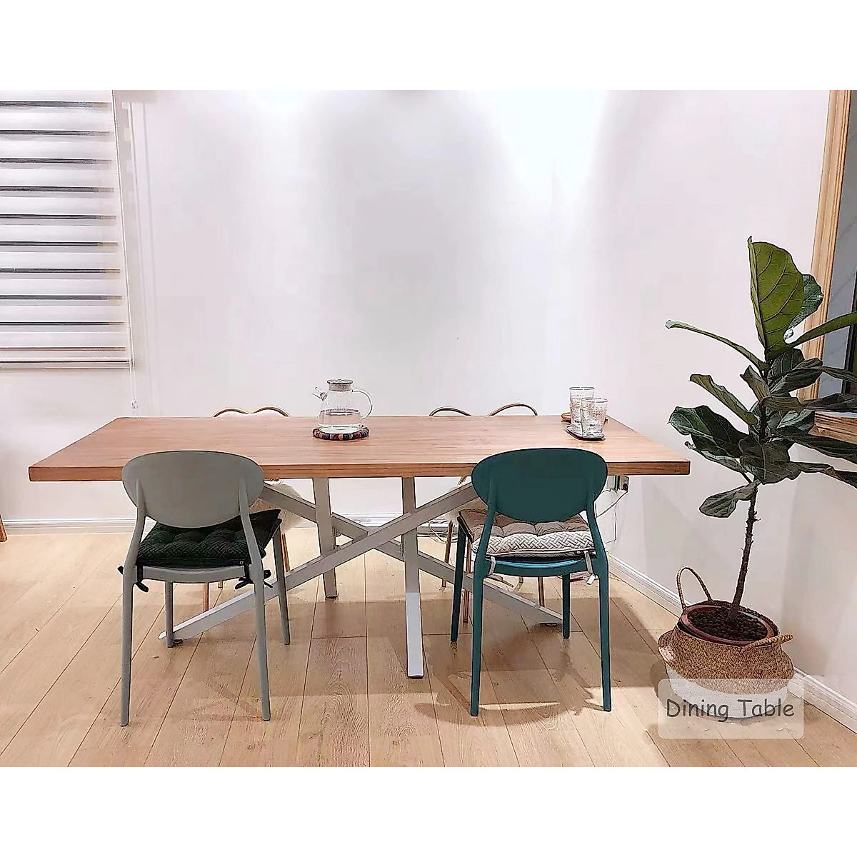 SUSUO 6.5ft x 31.5 inch Rectangle Solid Wood Dining Table Modern Dining Table Leisure Coffee Table in Modern White, Stylish Kitchen Dining Room Office Room Furniture