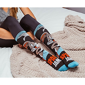 Hypnotic Socks Space Jam Unisex Athletic Crew Socks | 2 Pairs | Size 6-12,Orange