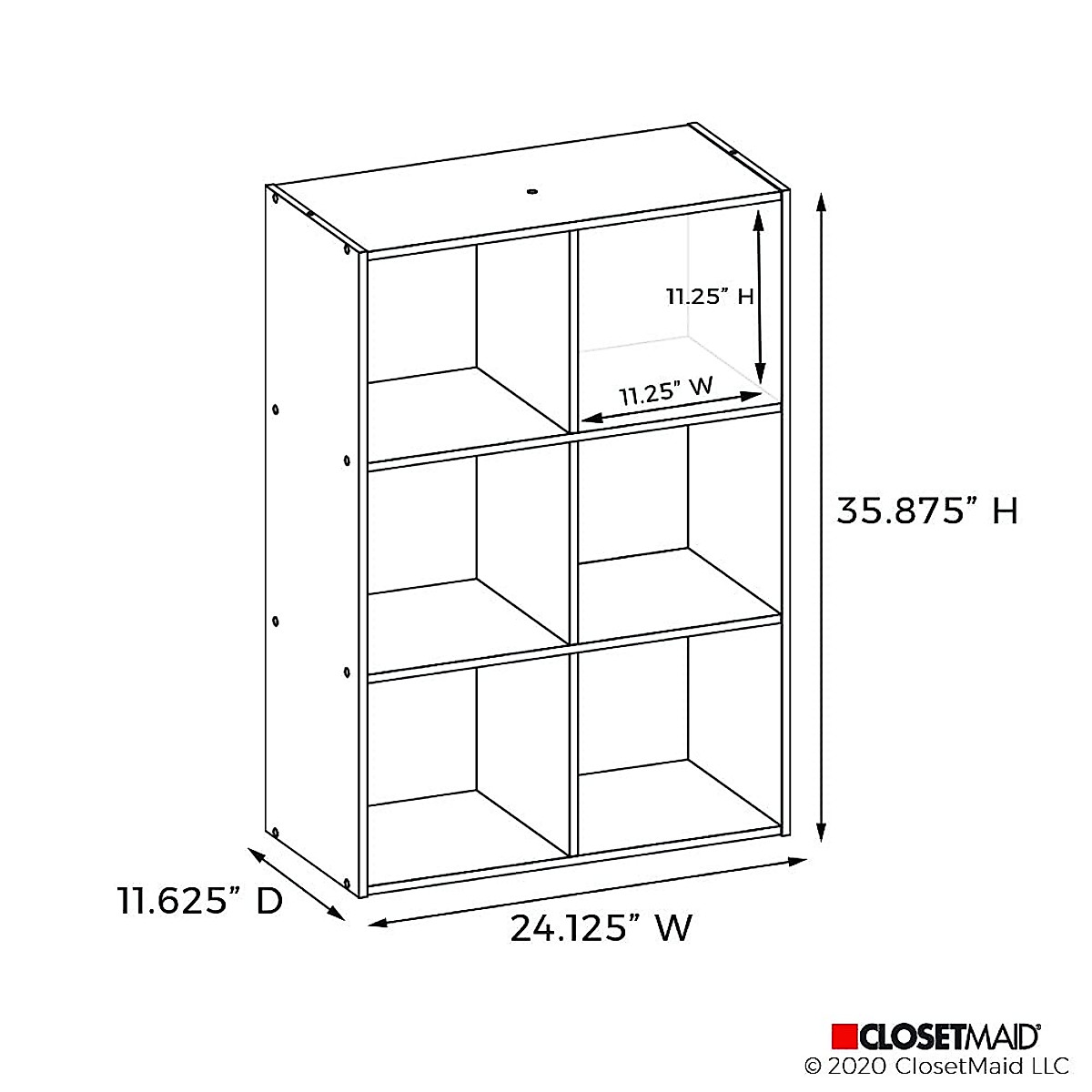 ClosetMaid 8996 Cubeicals Organizer, 6-Cube, White