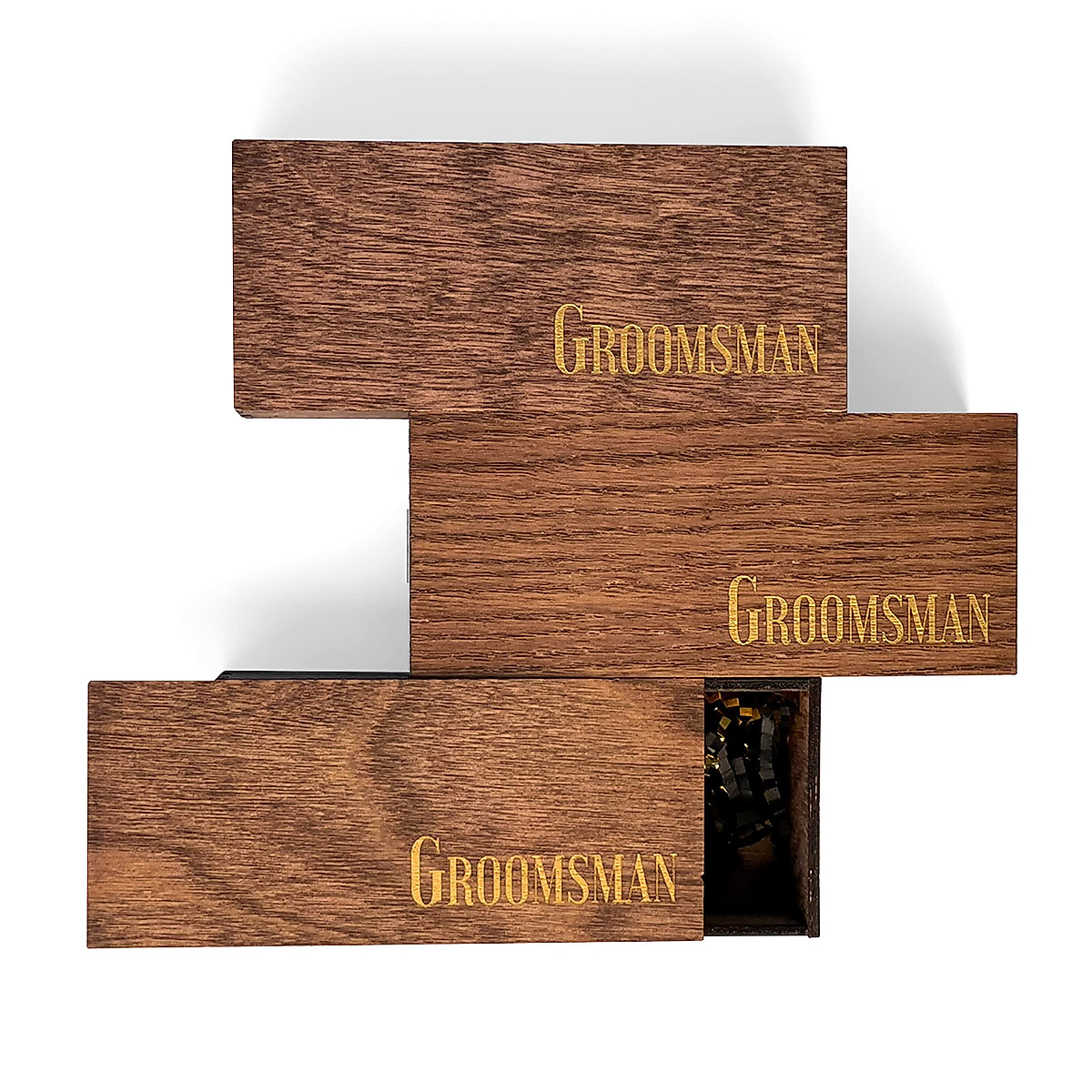 Personalized Gift Co Engraved Gift Box for Gift Wedding Party & Anniversary (Groomsman),Gold