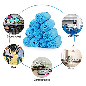 Disposable Shoe Cover - 100 Pack (50 Pairs), Non Woven Fabric Waterproof Non-slip Boot Cover for Indoor Outdoor