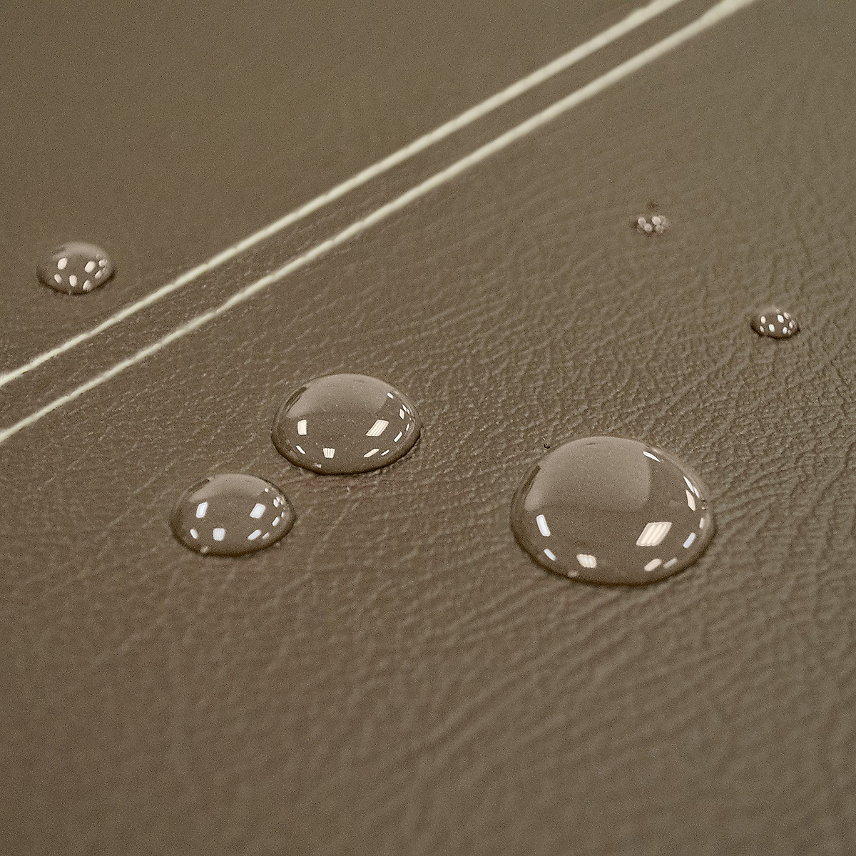 Otto & Ben Folding Box Chest with Memory Foam Seat, Stitch Faux Leather Small Ottomans Bench Foot Rest Stool, 15 Inch, Brown