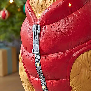 Christmas Lighted Blow Mold 30" Golden Retriever with Vest, Earmuffs & Mitts - 30 Inch Tall Pre-Lit LED Blow Molded Plastic for Indoor & Outdoor Home Door Yard Xmas Decoration​​​​​​