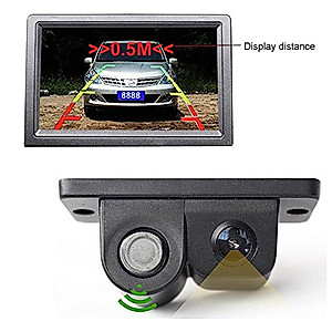 Polarlander Car Rear View Camera 2In1 Design Camera Parking Sensor Kit Auto Reversing Rearview Backup Parking Radar 170 Degree
