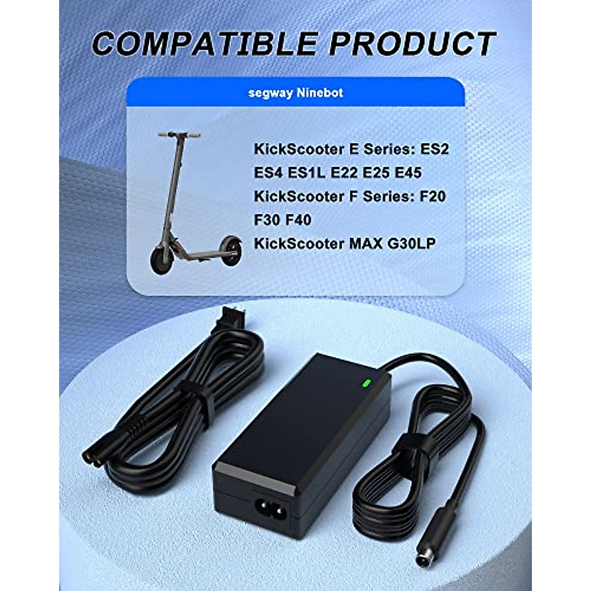 Replacement for Segway Ninebot Charger 42V 1.7A Fit for Ninebot Segway Scooter Charger ES2/ES4/E22/ES1L ES Series KickScooters