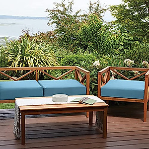 Classic Accessories Ravenna Water-Resistant 25 x 22 x 4 Inch Patio Back Cushion, Empire Blue