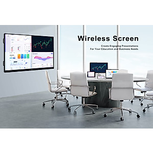 TIBURN R1 75" Smart Board, Touchscreen Display, 4K UHD Interactive Whiteboard, Touch Screen Interactive Smart Whiteboard for Classroom and Businesses(Board + Stand)