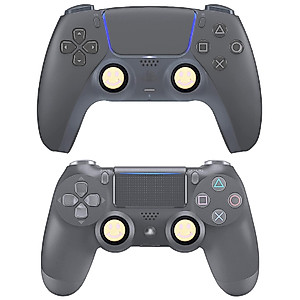 9CDeer Performance Joystick Analog Stick Thumb Grips Set of 6 Compatible with PS5, PS4, Xbox Series X/S Xbox One, Switch Pro Controller smileface Black & Pink