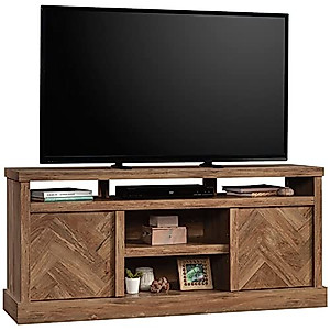 Sauder Cannery Bridge Herringbone TV Credenza Sindoori Mango, for TVs up to 65", Sindoori Mango Finish