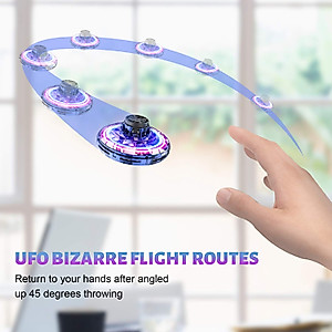 GESUNDHOME Hand Operated Mini Drones, Fidget Flying Spinner with Lights, UFO Drone Flying Toys, Cool Stuff Gadgets Christmas Birthday Gifts for Boys Girls Teens 8 9 10 11+
