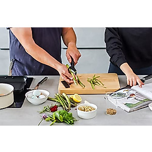 KitchenAid Gourmet 42 x 30cm Butchers Block Chopping Board with Handles, Birchwood