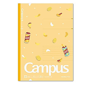 KOKUYO Composition Notebooks, 5 Pack Campus Semi-B5 Comp Book with Dot B 6mm Ruled, 30 Sheets, School Lined Notebook in Snack Motif, Journal Notebook for Women Work Study Note Taking (NO-3CBTN-L36X5)