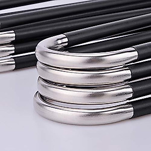 8pcs Pants Hangers S-Type Jeans Trousers Hangers Stainless Steel Clothes Hangers Closet Space Saving for Pants Jeans Scarf Organizer (Black with 10 Clips)
