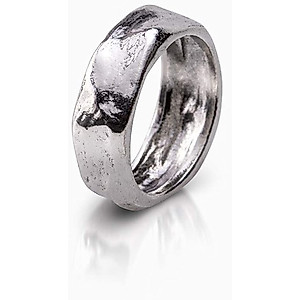 Joolala Winding Road Hand Hammered Oxidized Finish Ring in 925 Sterling Silver - Gift for Women, Size 7