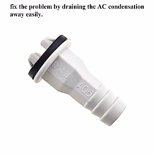 Auleswet 3/5 inch(15mm) Air Conditioner Drain Hose Connector Conduct Condensate Plug Teeth Seal Washer Elbow Fitting Quality Plastic Easy Install Grey 2 Pieces for Window AC Unit Mini Split Frigidaire