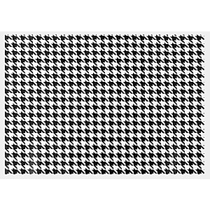 Self Adhesive Vinyl Black and White Houndstooth Plaid Shelf Liner Contact Paper for Cabinets Dresser Drawer Cupboard Door Bookshelves Funiture Table Walls Decor 17.7x117 Inches