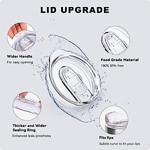 koodee 20 oz Insulated Coffee Mug with Lid and Handle, Stainless Steel Double Wall Vacuum Camping Mug Travel Coffee Tumbler (Purple Pink)