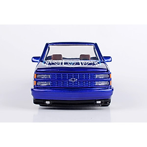 All Star Toys Motormax 1992 Chevy 454SS Pickup Lowrider Truck Candy Blue 1/24 Diecast Model Exclusive Get Low 79036