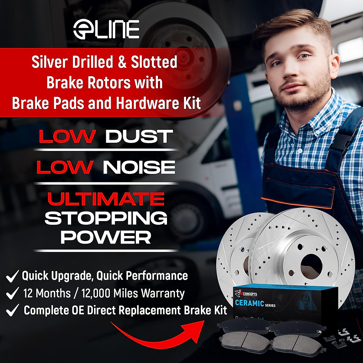 R1 Concepts Front Rear Brakes and Rotors Kit |Front Rear Brake Pads| Brake Rotors and Pads| Ceramic Brake Pads and Rotors |Hardware Kit|fits 2013-2021 Infiniti JX35, QX60, Nissan Murano, Pathfinder