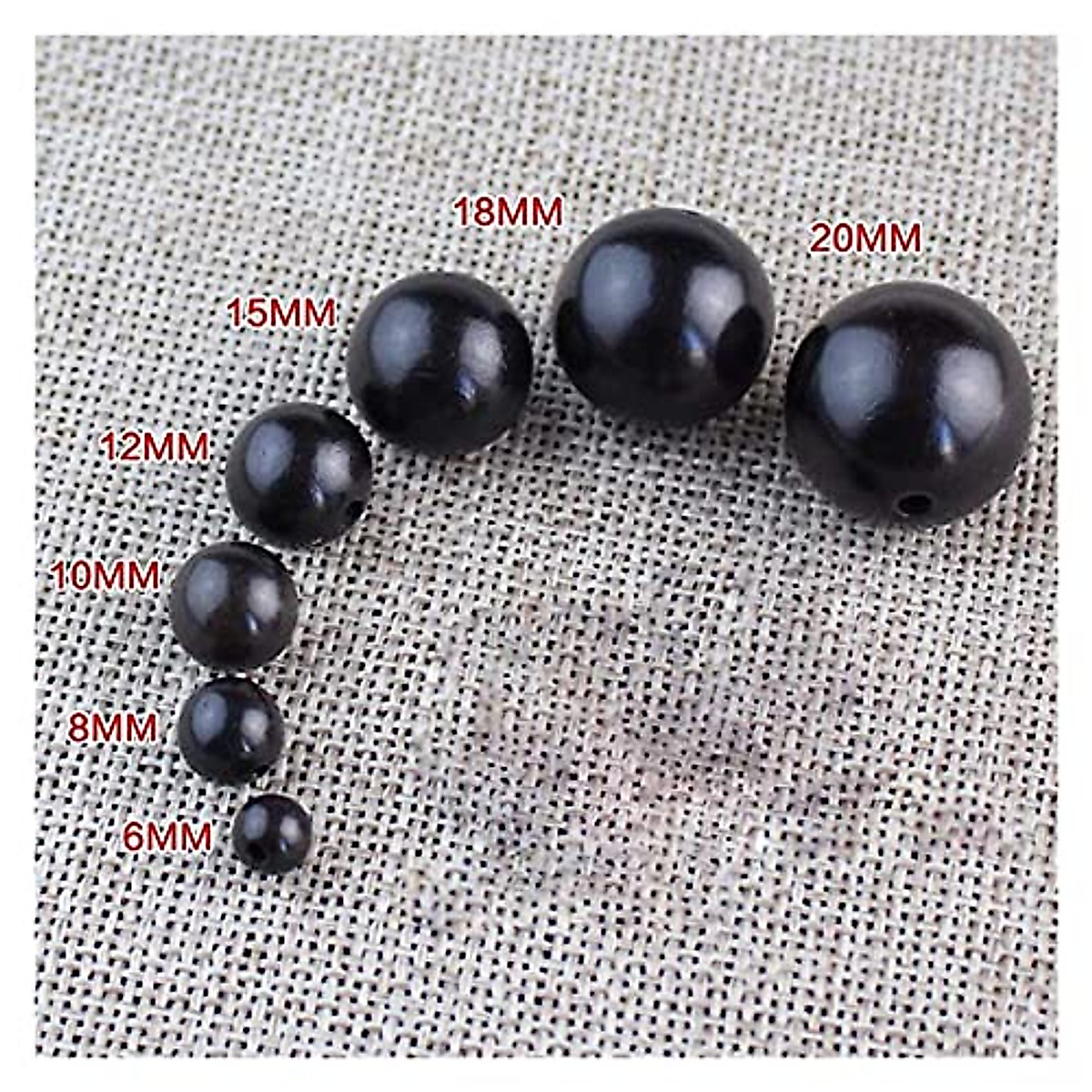 SASHUN YU 20pcs/lot Natural Black Sandalwood Loose Beads 6 8 10 12 15 18 20mm Pick Size Round Charms Wooden Beads DIY Jewelry Making T53 (Color : As Photo 20pcs, Item Diameter : 15mm)