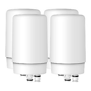 AQUA CREST Faucet Filter Replacement, Replacement for Brita Faucet Filter, Brita 36311 On Tap Water Filtration System, Brita FR-200, FF-100 Replacement Filter, White (Pack of 6)