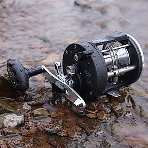 Sougayilang Trolling Reel, Level Wind Fishing Reel, Conventional Reel for Salmon-3000 Right handle