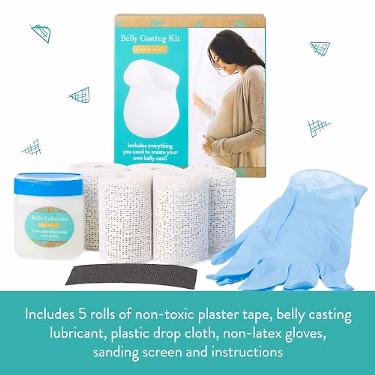 Kate & Milo Belly Casting Kit, Pregnancy Keepsake Making Kit, Easy To Make DIY Plaster Cast Baby Bump Keepsake, Gift For Expecting Moms