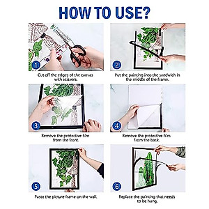 ZuoAnLF 6 Pack Diamond Painting Kits with 3 Magnetic Black Frames, Diamond Art Kit for Beginners DIY Full Drill Gem Art, Magnetic Diamond Painting Frames 30x40cm/12 x 16 Inch